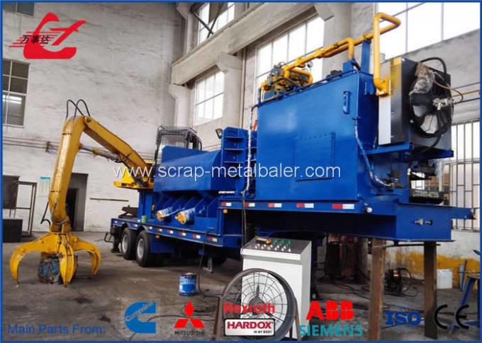 Trailer Hydraulic Metal Scrap Baler Logger Portable Metal Compactor 86kW